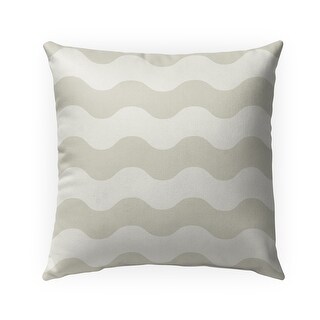 UNDULATING WAVY STRIPES TAN Outdoor Pillow By Becky Bailey - Bed Bath ...