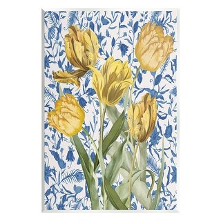Stupell Tulips on Blue Toile Wall Plaque Art Design by Lil' Rue - Bed ...
