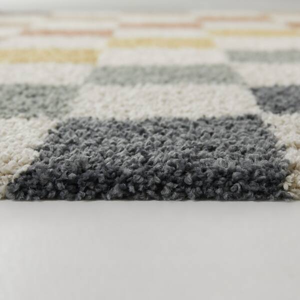 Sydney Checkered Rainbow Shag Area Rug - On Sale - Bed Bath & Beyond ...