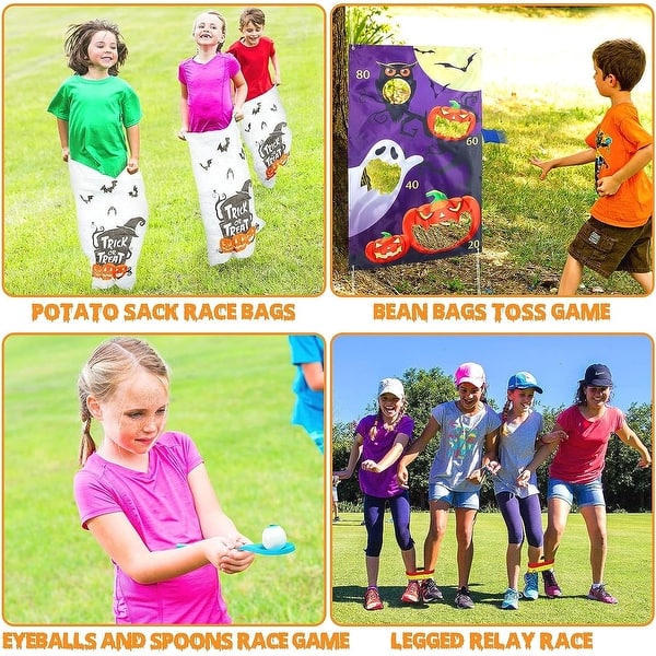 18 Packs Halloween Games for Kids Potato Sack Race Bags for Kids with ...