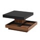 Modern Square 360° Rotating Coffee Table – Farmhouse 2-Tier Design w/ 3 ...