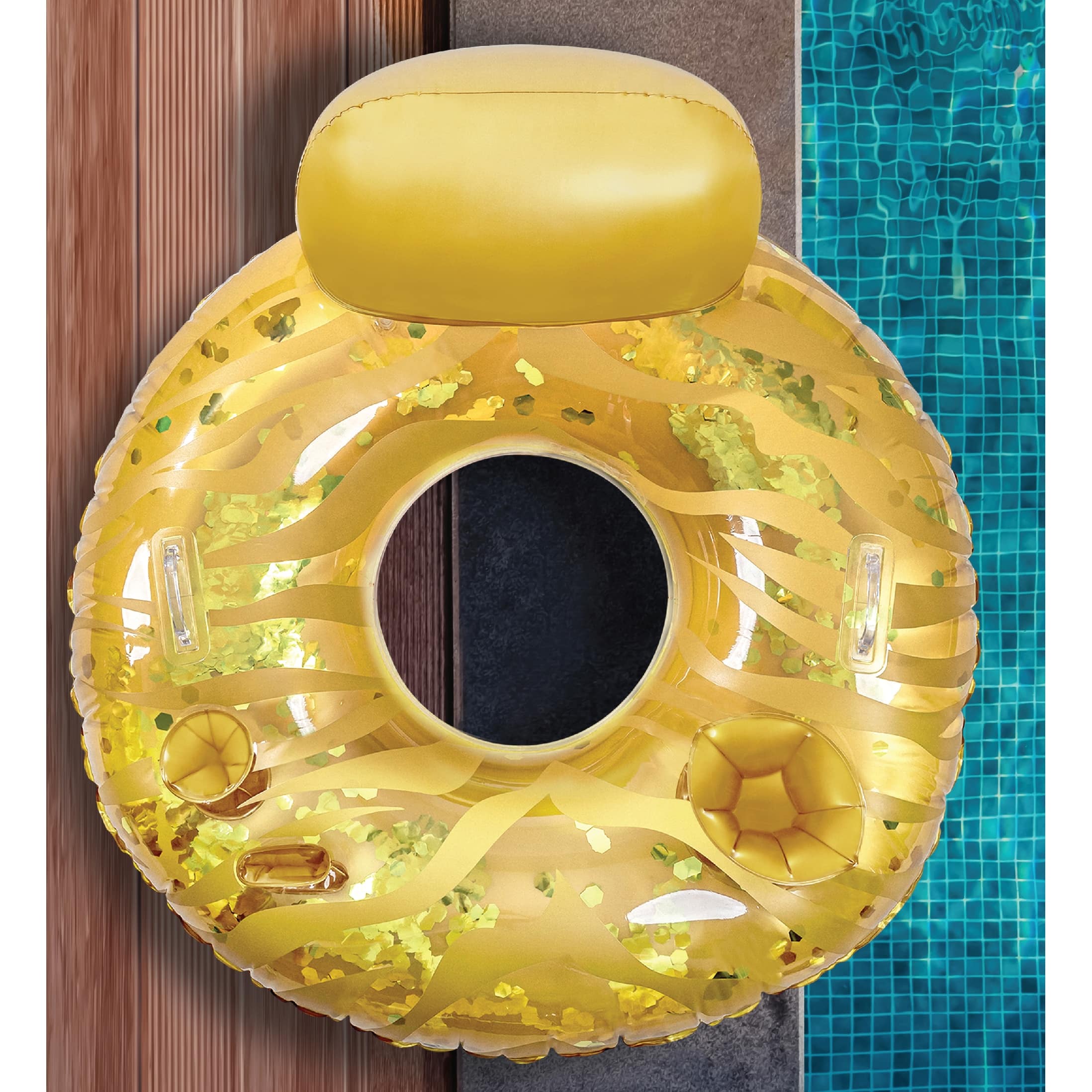 POZA Gold Inflatable Luxury Tube With Back Rest - 42 Inch - 42 inches ...