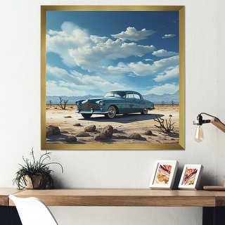 Designart "A Surrealism Vintage Car I" Car Vintage Framed Wall Art ...