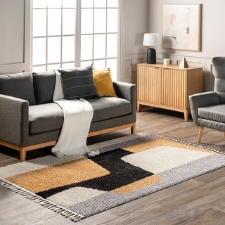 Nuloom Solita Modern Colorblock Tassel Area Rug - Bed Bath & Beyond ...