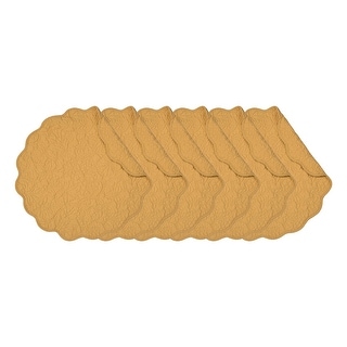 Christiana Honey Round Quilted Placemat Set 6 - Bed Bath & Beyond ...