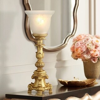 Traditional Accent Table Lamp 18" High French Gold Uplight Shade - 5" x ...
