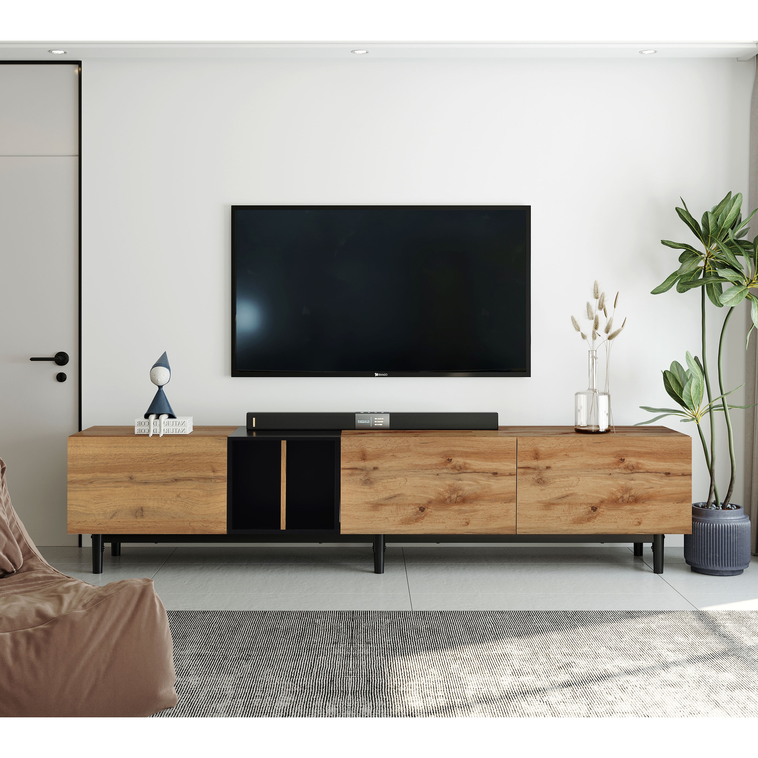 Natural wood entertainment center store