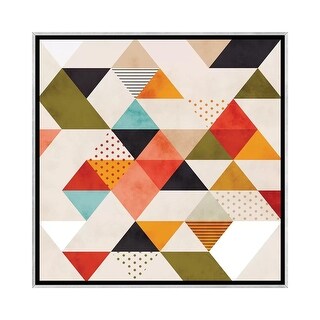 iCanvas "Geometric Mid Century Triangles" by Ana Rut Bre Framed - Bed ...