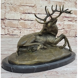 Trophy Bronze Antelope Buck Sculpture Statue Marble Base Figure ...