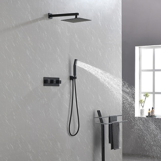 Matte Black Shower Faucet Set Shower System with Handheld Sprayer - Bed ...