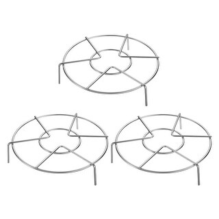 3pcs Steam Rack 7.1" Dia Metal Trivets for Cooker Silver (1.8" Tall ...