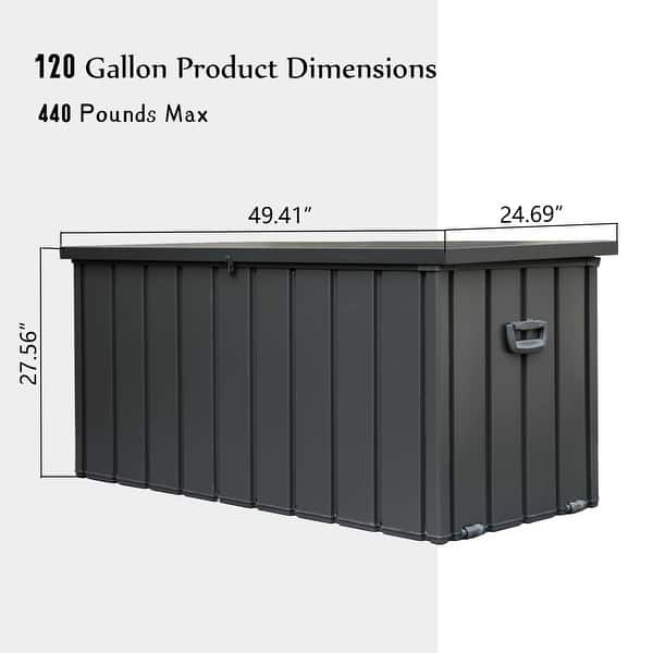 Domi Resin Storage Bench with Lock and Wheels, Water-Resistant, Gray ...