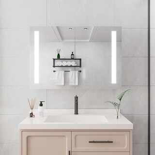 LED Bathroom Mirror Cabinet with Lights and Anti-Fog - Bed Bath ...
