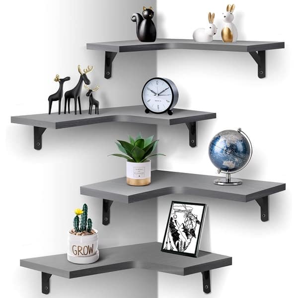 floating corner shelf wall