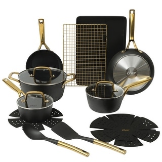 Oster Premium Abborttsford 16 Piece Aluminum Pots and Pans PFA Free ...