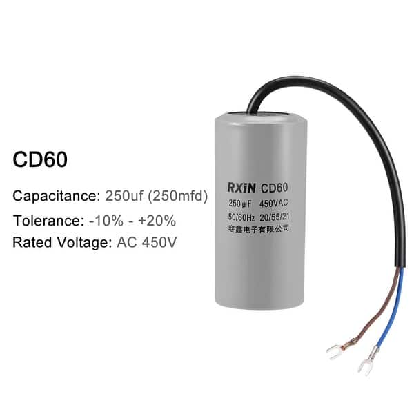 250uf Motor Star Capacitor 250mfd AC 450V for HVAC 50/60Hz AC Motor ...