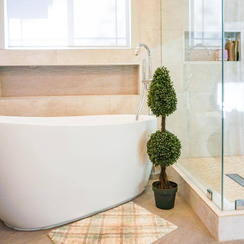 Artificial Double Ball Boxwood 3' Topiary Plant Tree in Pot (Set of 2 ...