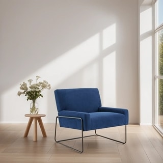 Accent Chair Modern Industrial Slant Armchair with Metal Frame Premium ...