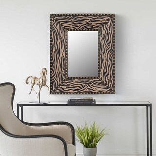 Brown Zebra Rectangle Decorative Wall Hanging Mirror - Bed Bath ...