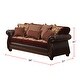 Fabric and Leatherette Sofa with Rolled Arms Design in Burgundy ...