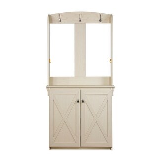 Cape Code White Hall Tree - Bench with Adjustable Shelves and Elegant ...