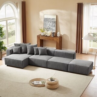 Classic L-shaped Modular Sofa Convertible Sectional Sofa - Bed Bath ...