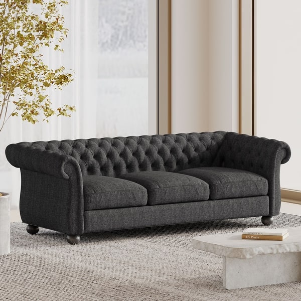 Farhart Tufted 3 Seater Sofa by Christopher Knight Home - Bed Bath ...