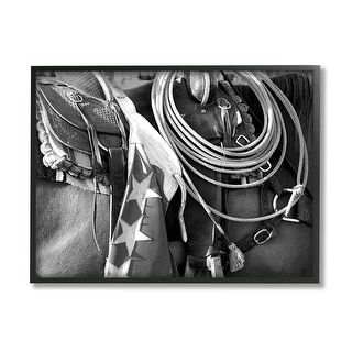 Stupell Equestrian Saddle Photography Framed Giclee Art Design by Steve ...