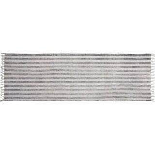2.5 X 8 Feet Rectangular Fabric Runner with Sawtooth Stripes,White and ...