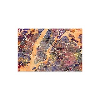 New York City Street Map I Print On Acrylic Glass by Michael Tompsett ...