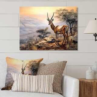 Designart "Graceful Antelope III" Animals Metal Wall Art - Bed Bath ...