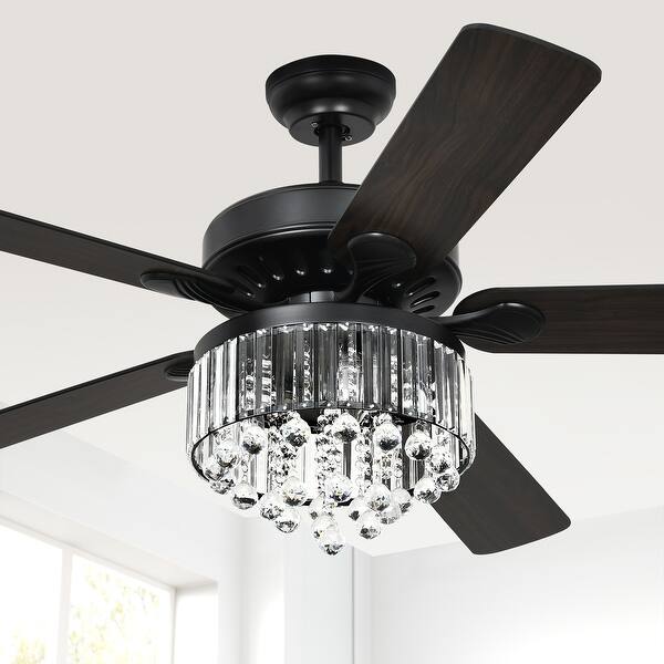 Moasis 52" Chandeliers Crystal Ceiling Fan with Light and 5 Dual Color ...