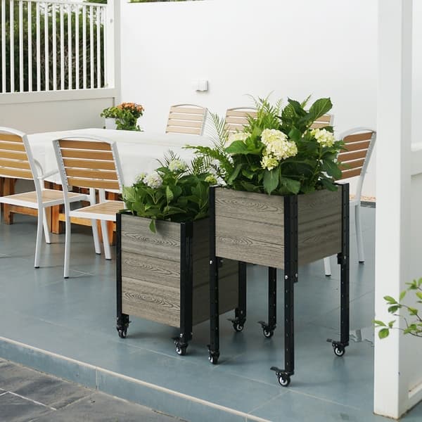 2 Mobile Corner Planter Bundle Grey - Bed Bath & Beyond - 37316149