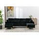 L-Shape Black Modular Sectional Sofa with Ottoman - Bed Bath & Beyond ...