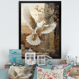 Designart "Dove Of Serenity I" Dove Framed Canvas Prints - Bed Bath ...