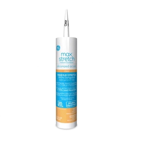 GE M90045 Max Stretch Siliconized Acrylic Sealant, 10.1 Oz, Clear - Bed ...