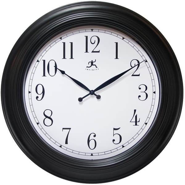 Classic Black Large Wall Clock 24 inch by Infinity Instruments - 24 x 2 ...