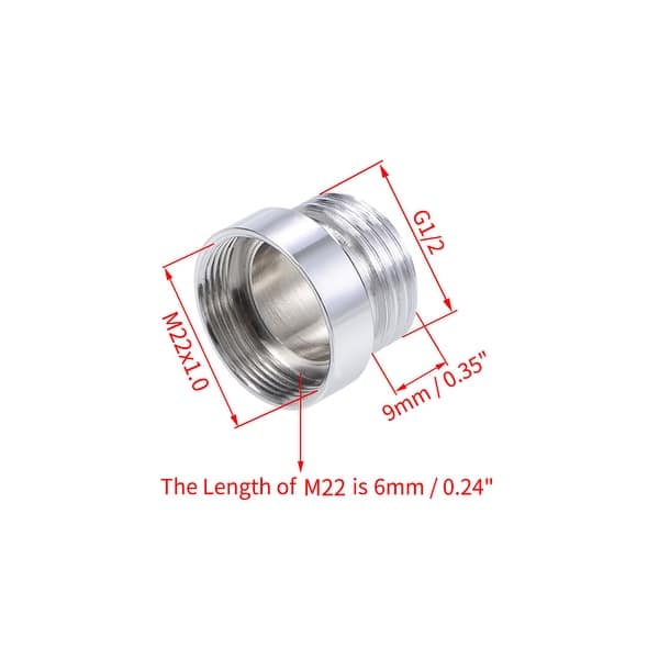 Faucet Adapter G1/2 Male Thread to M22x1.0 Female Thread Copper Aerator ...