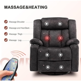 Lazy Boy Swivel Massage Rocker Recliner with Heated and Cup Holders ...
