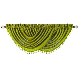 Moshells Emerald Crepe Waterfall Valance - Lime - Bed Bath & Beyond ...