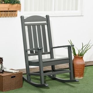 Outsunny Outdoor Rocking Chairs, Traditional Porch Rocker, Fade ...
