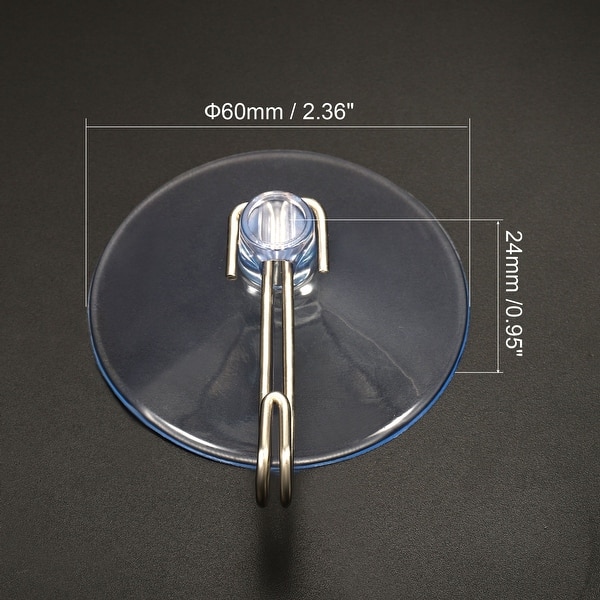 Suction Cup with Detachable Metal Hooks Wall Hanger for Glass Window ...