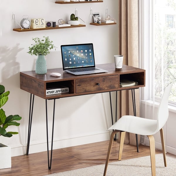 VECELO Modern Writing/Computer Desk with Storage Drawer - Bed Bath ...