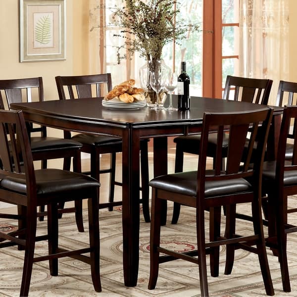 Furniture of America Betsy Espresso 52-inch Square Expandable Counter ...