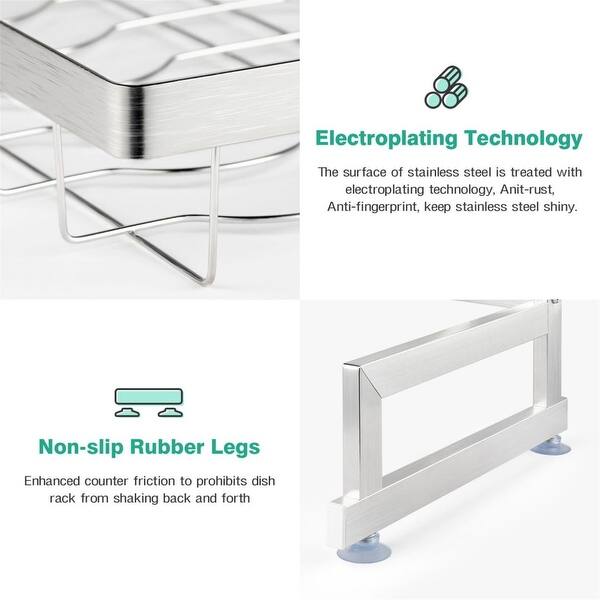 Over The Sink Dish Drying Rack,Width Hight Adjustable Dish Dryer Rack ...