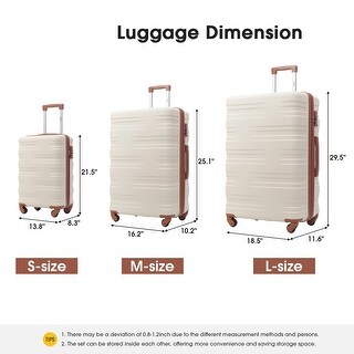Hardshell Luggage Sets Spinner Suitcase wTSA Lock&Adjustable Pull Rod ...