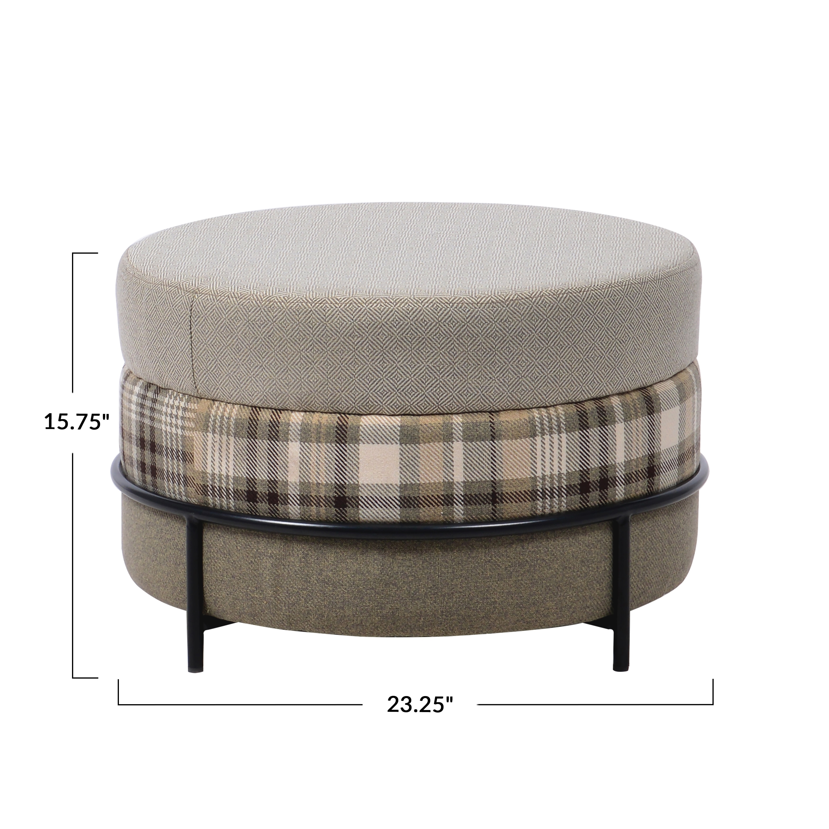Stacked Upholstered Ottoman with Metal Legs On Sale Bed Bath Beyond 37229208
