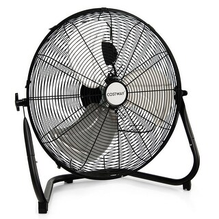 20 Inch High Velocity Floor Fan with 3 Wind Speeds-Black - 24'' x 10.5 ...