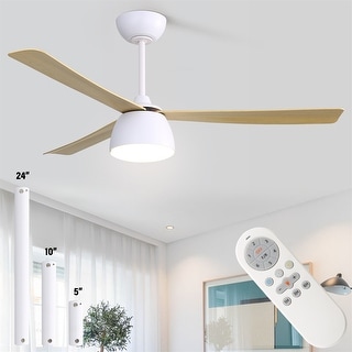 52" Modern Ceiling Fan with LED Light Kit and Remote,for Farmhouse ...