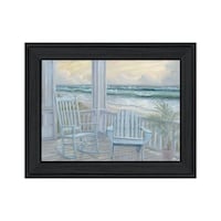 TrendyDecor4U Coastal "Coastal Porch II" Framed Print Wall Art - On ...